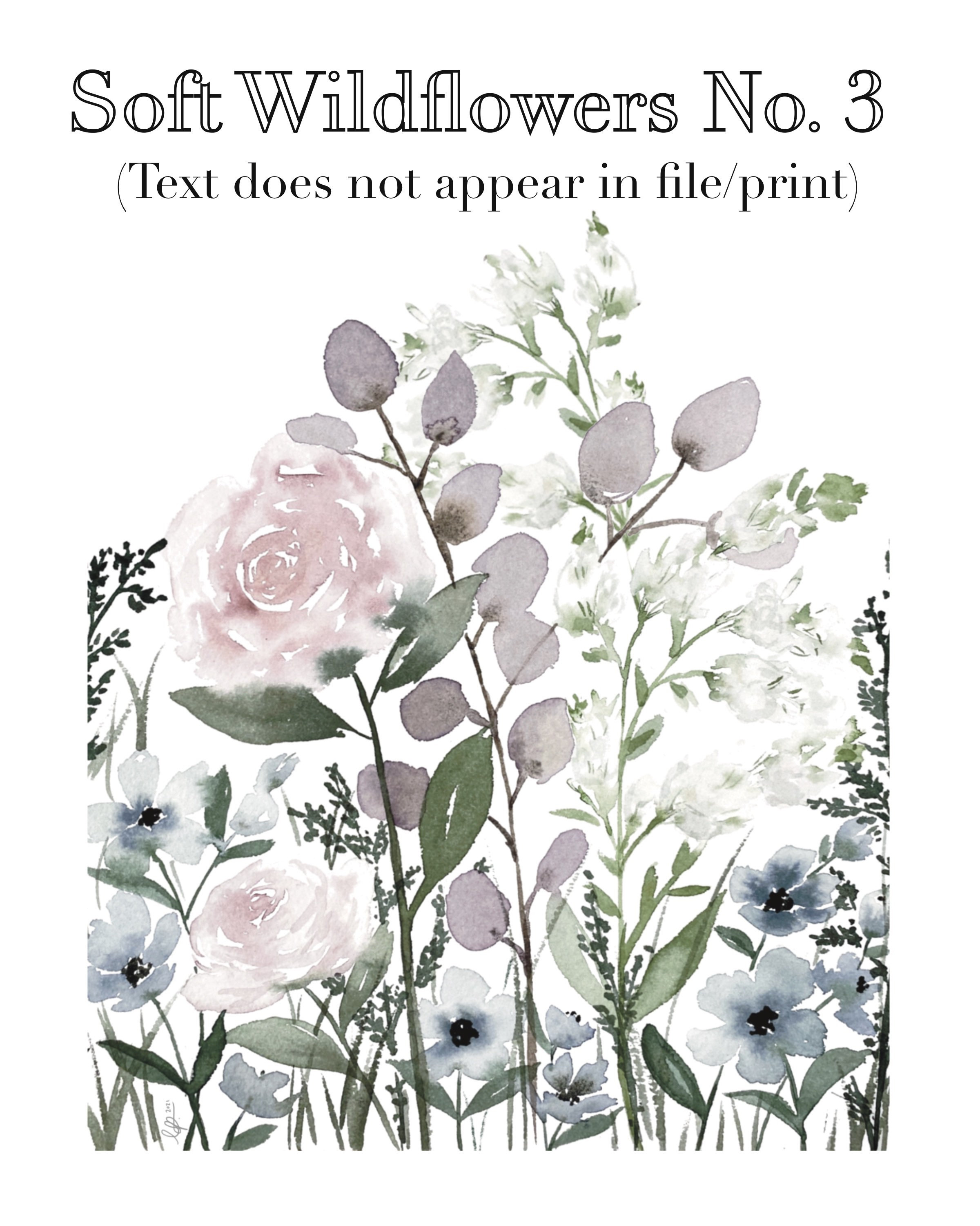 Soft Wildflowers Watercolour Printables Set of 3 | Etsy