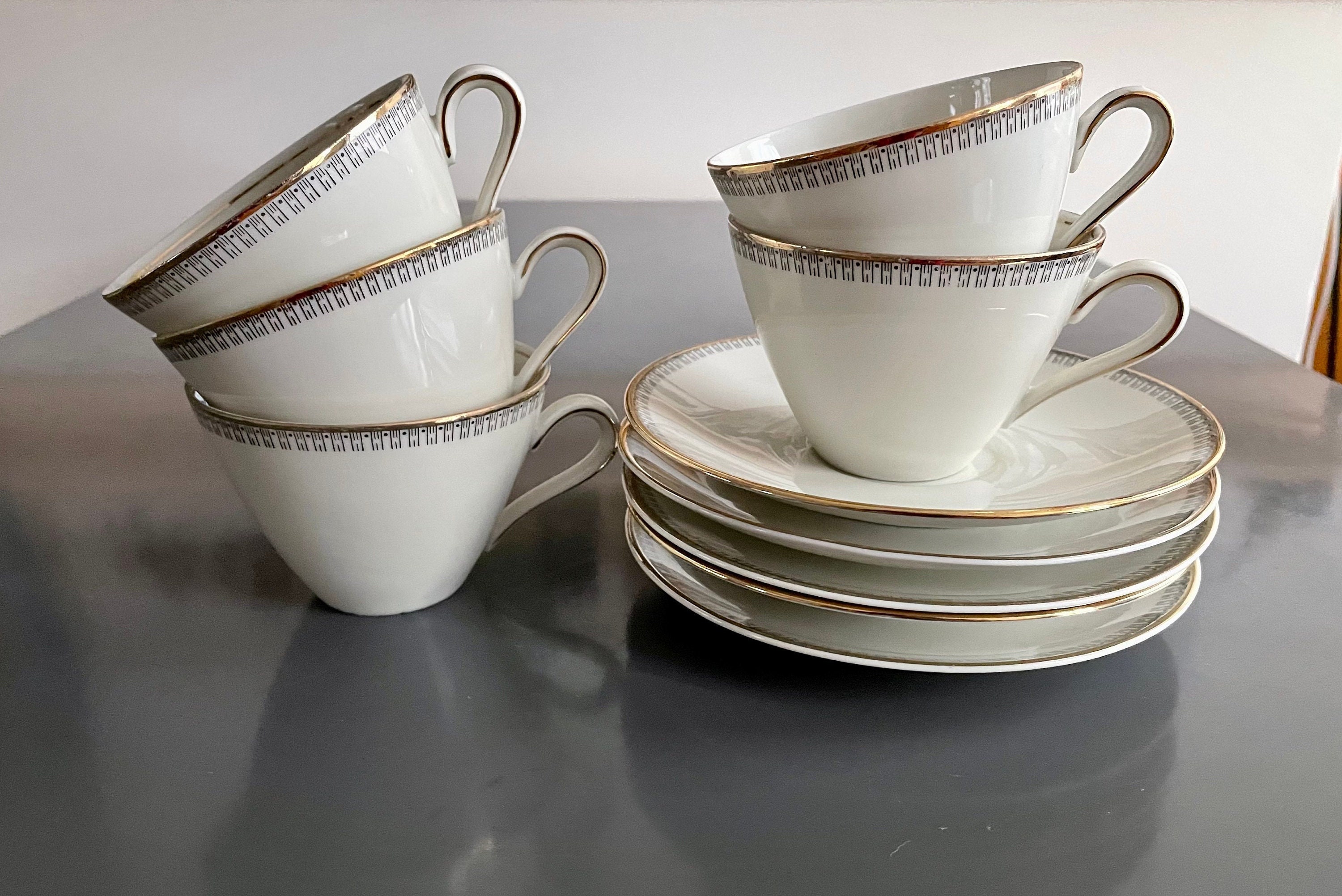 5 Winterling Bavaria Cups and Saucers, Bavaria Fine Porcelain Tea Cup ...