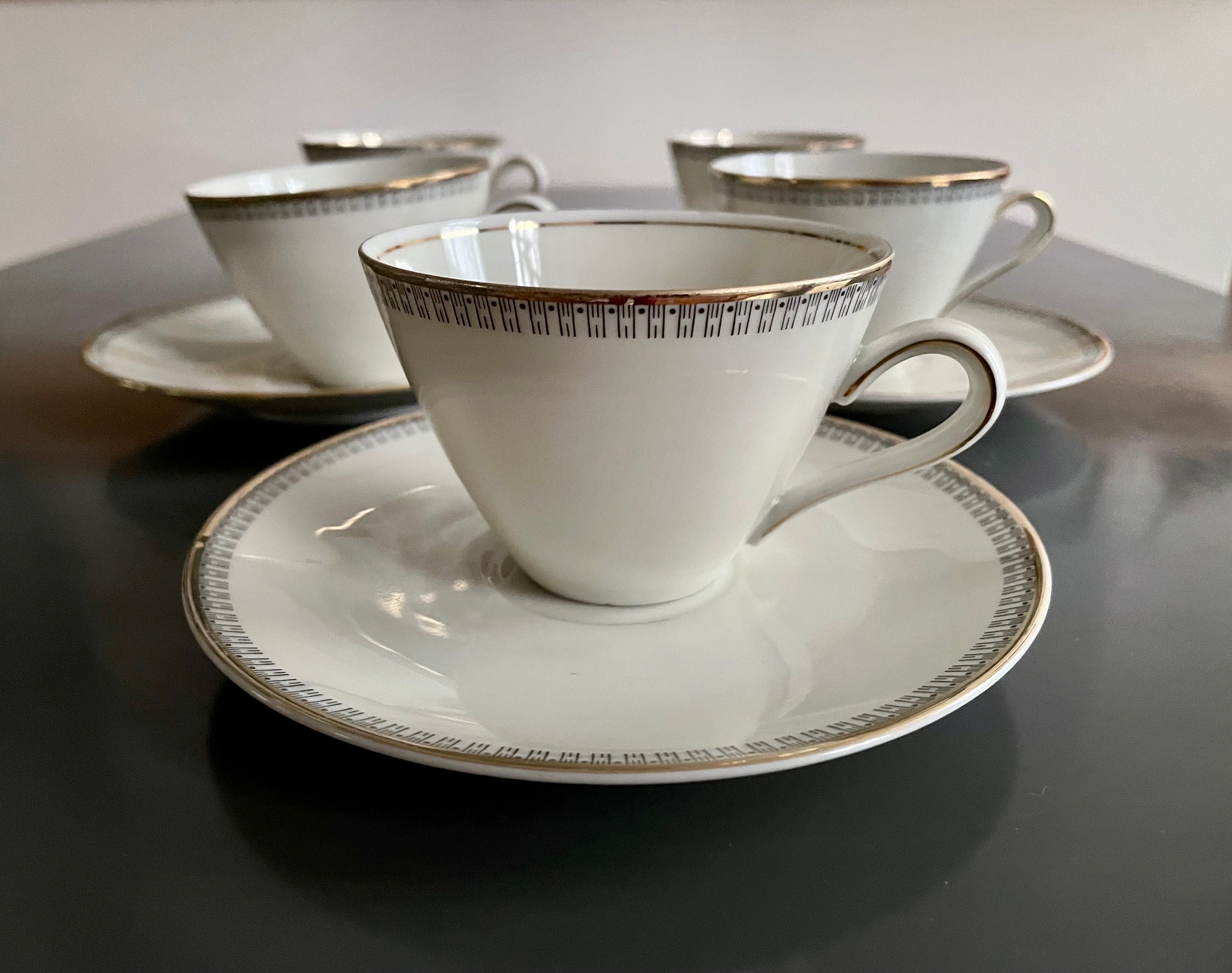 5 Winterling Bavaria Cups and Saucers, Bavaria Fine Porcelain Tea Cup ...