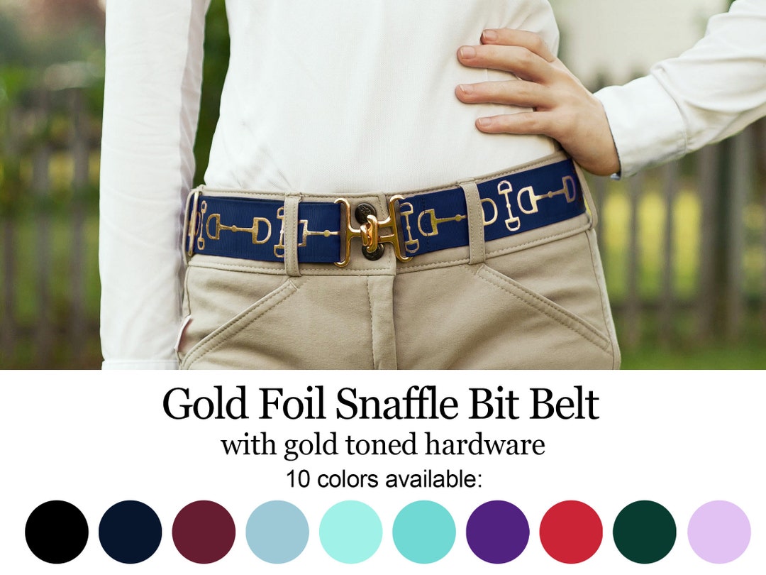 Equestrian Belt - Snaffle Bit Belt - GOLD FOIL Snaffle Bit Belt ...
