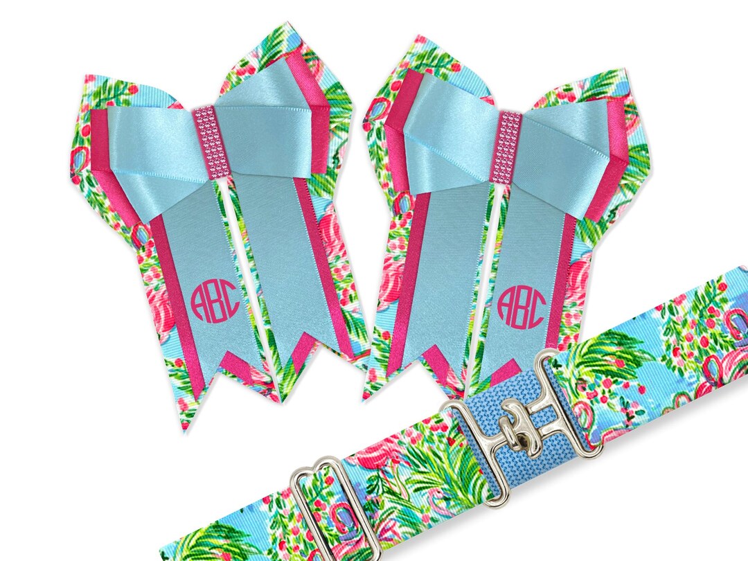 Custom Horse Show Bows & Matching Belt, Show Bows With Name, Equestrian ...