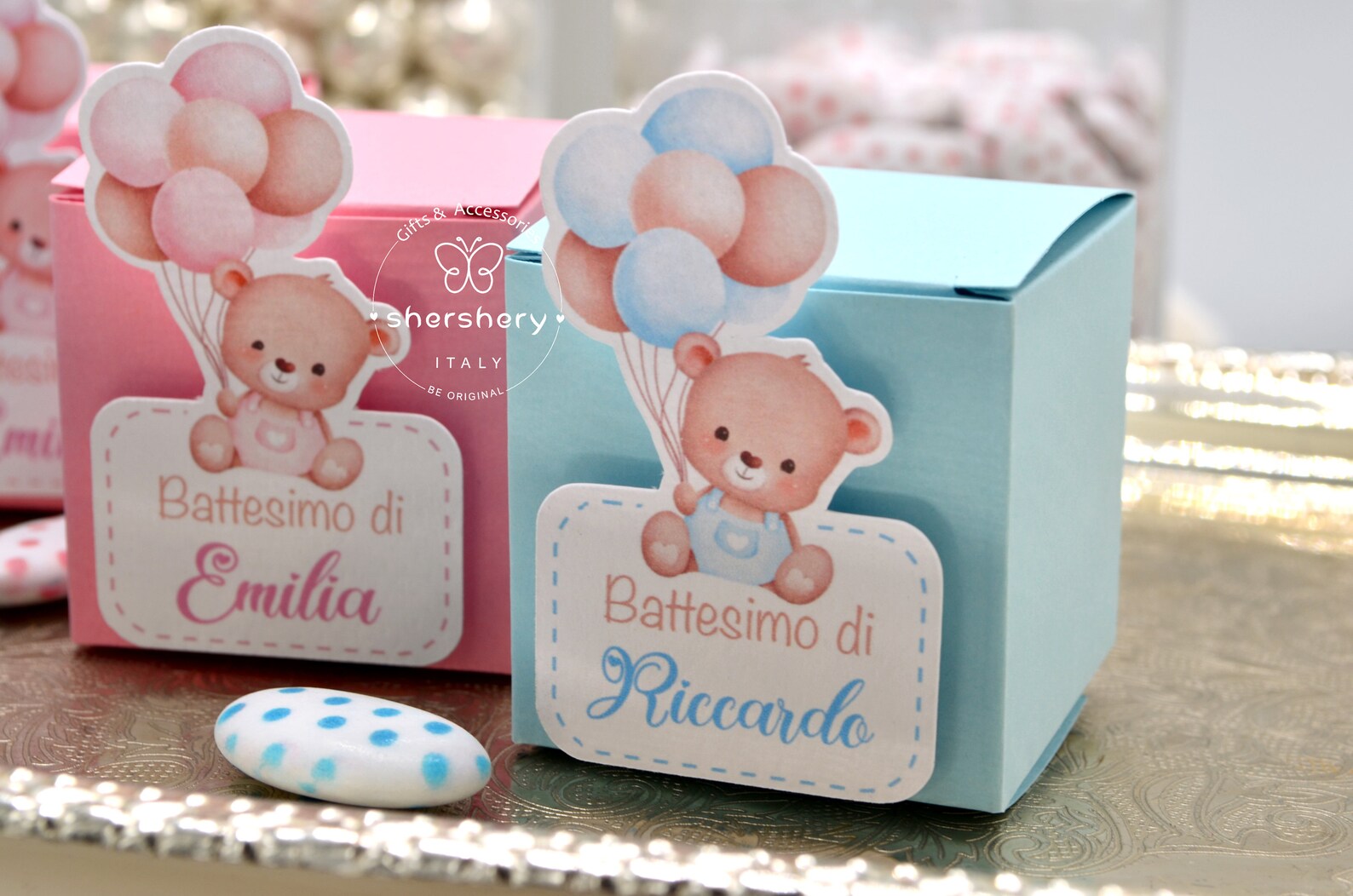 Bomboniere Completo Portaconfetti Orsetto Battesimo Bimba - Etsy