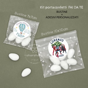 Bustine porta confetti FAI DA TE, Bustine confetti con etichette ...