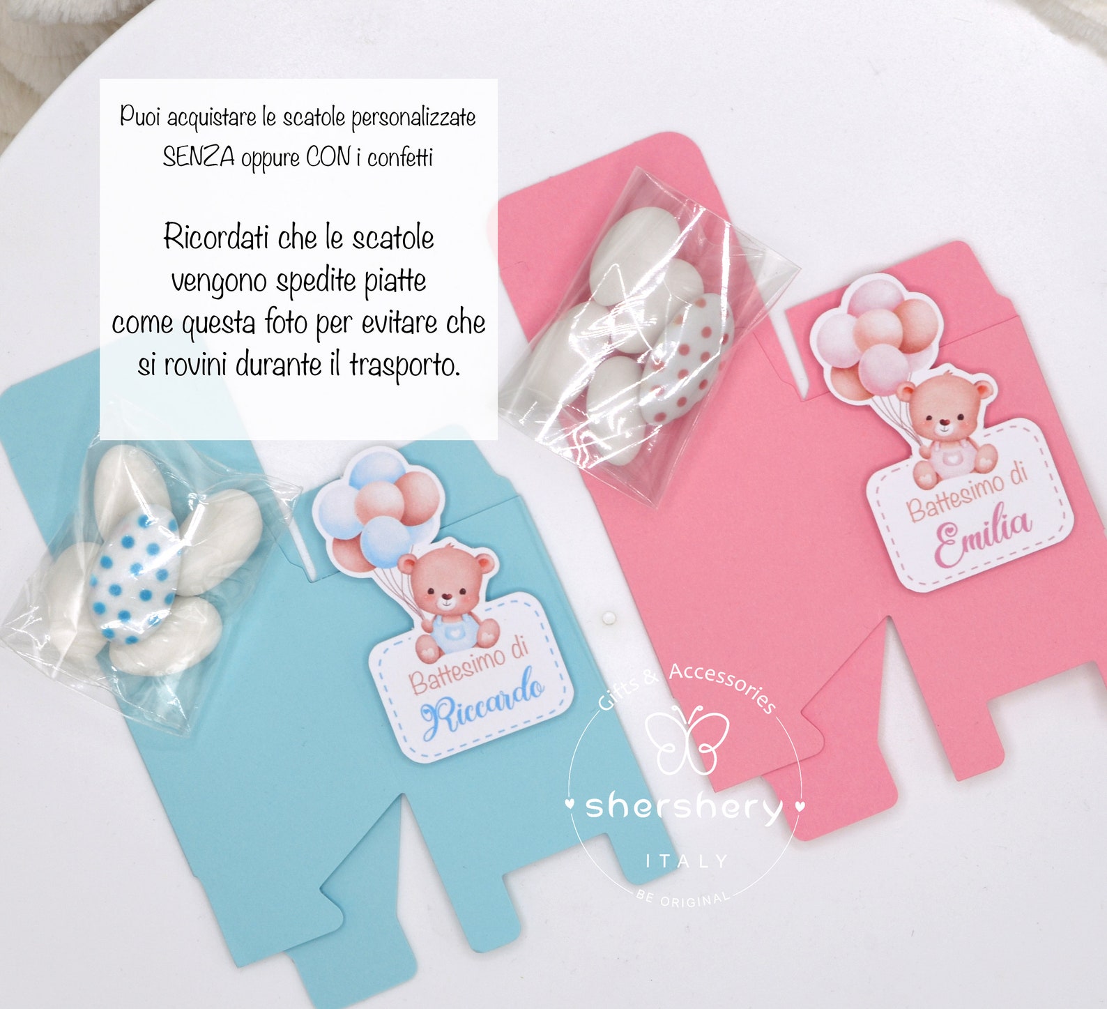 Bomboniere Completo Portaconfetti Orsetto Battesimo Bimba - Etsy