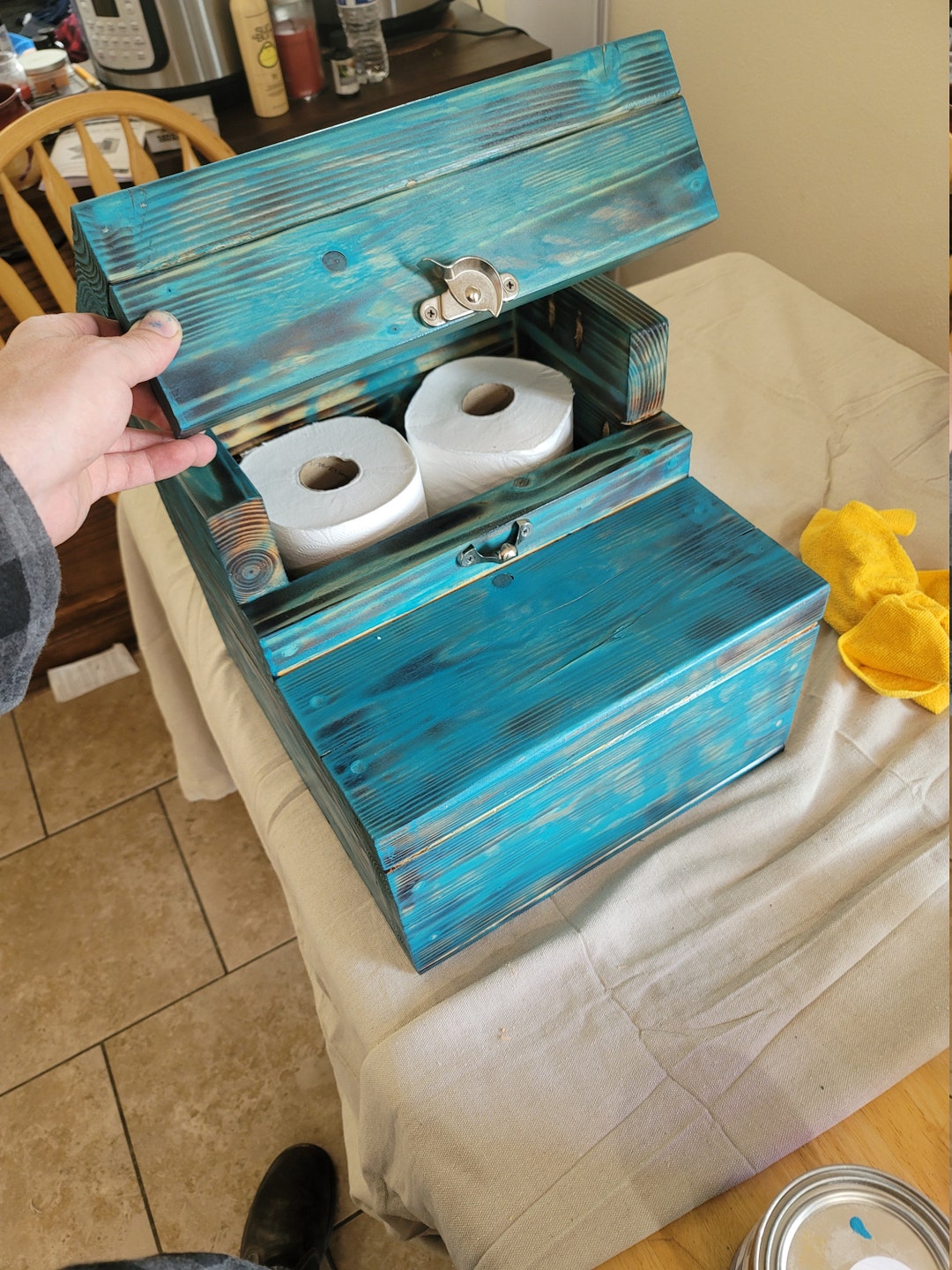 Rustic Hand-crafted Wooden Stool W/storage - Etsy