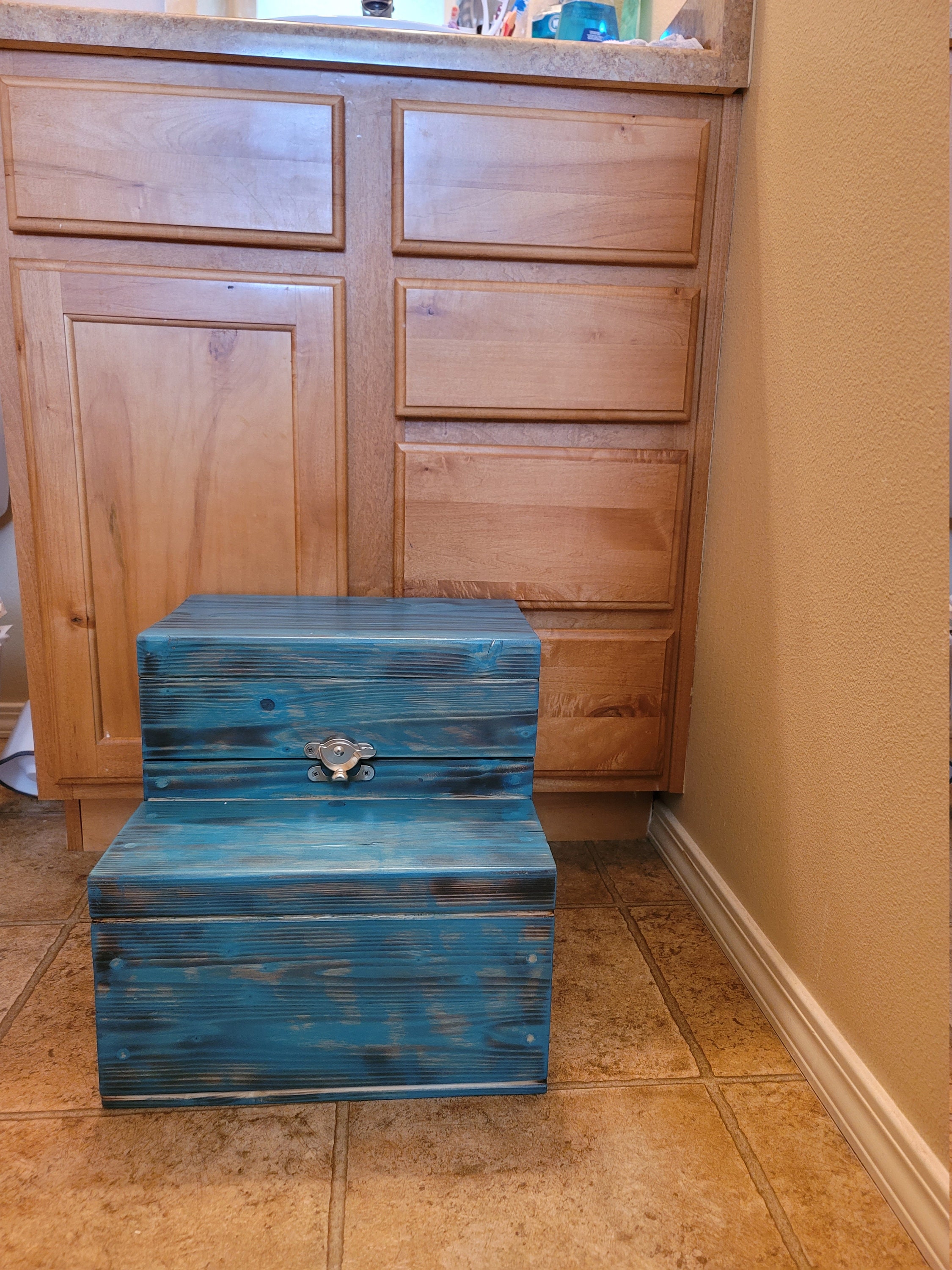 Rustic Hand-crafted Wooden Stool W/storage - Etsy