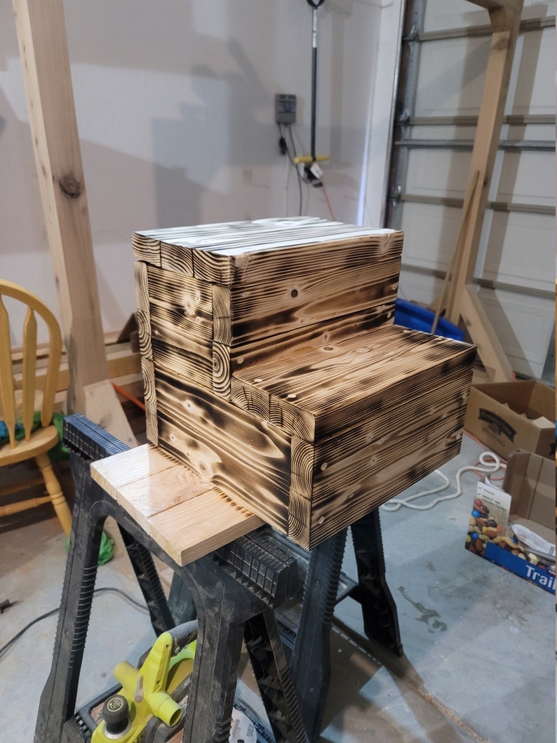 Rustic Hand-crafted Wooden Stool W/storage - Etsy