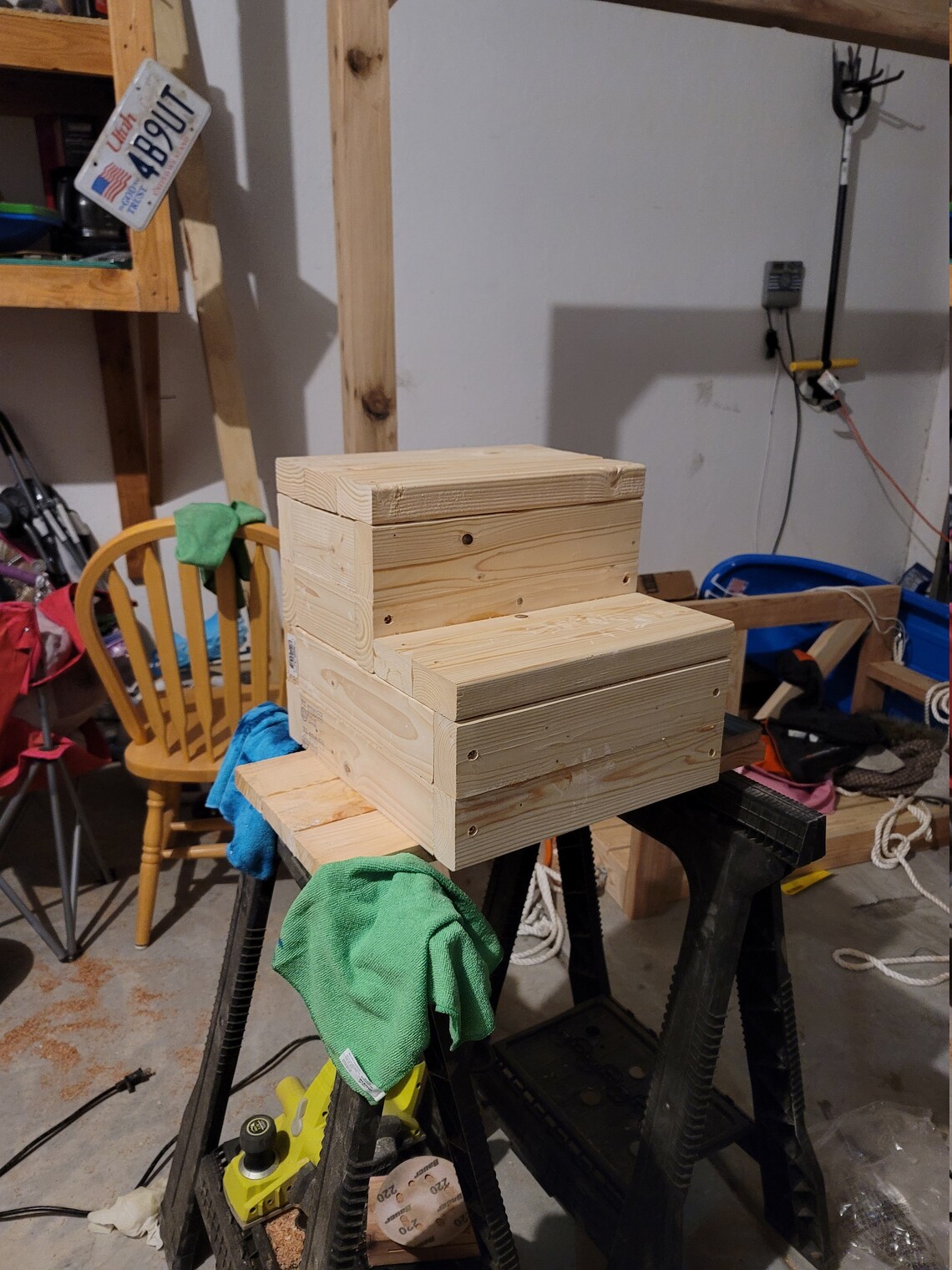 Rustic Hand-crafted Wooden Stool W/storage - Etsy