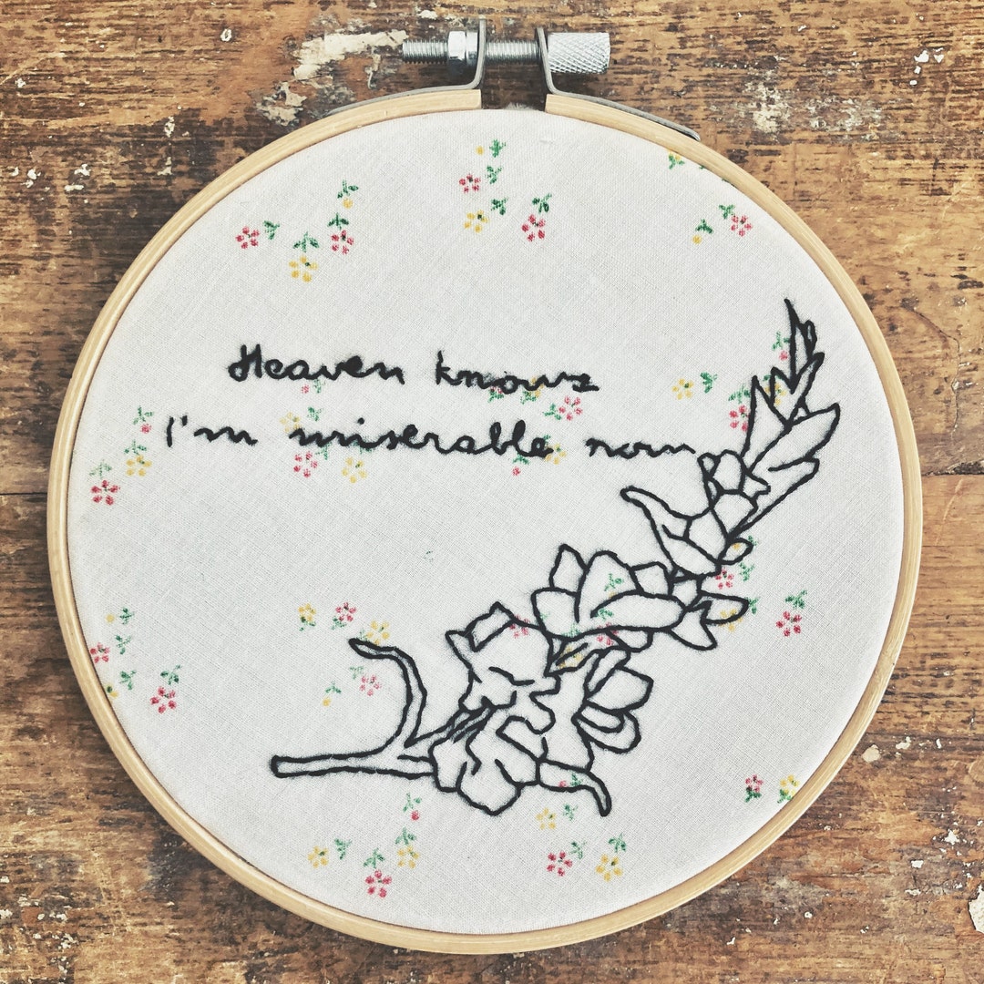 The Smiths Embroidery Hoop Art – Morrissey Lyrics, Floral Vintage ...