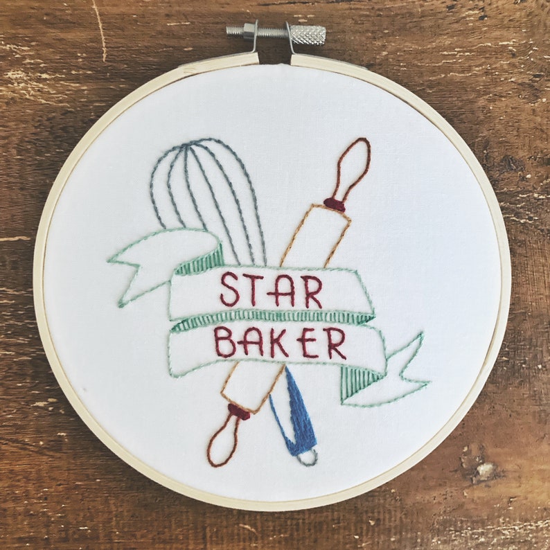 Star Baker Embroidery - Great British Bake off Art - GBBO Fan Art ...
