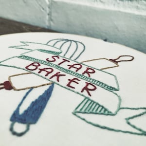 Star Baker Embroidery - Great British Bake off Art - GBBO Fan Art ...
