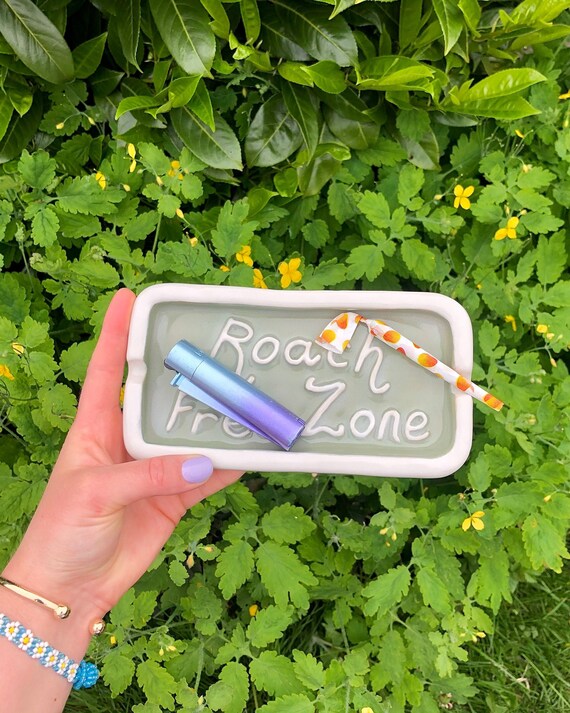 Roach Free Zone Ceramic Ashtray hand Built Handmade Pottery - Etsy