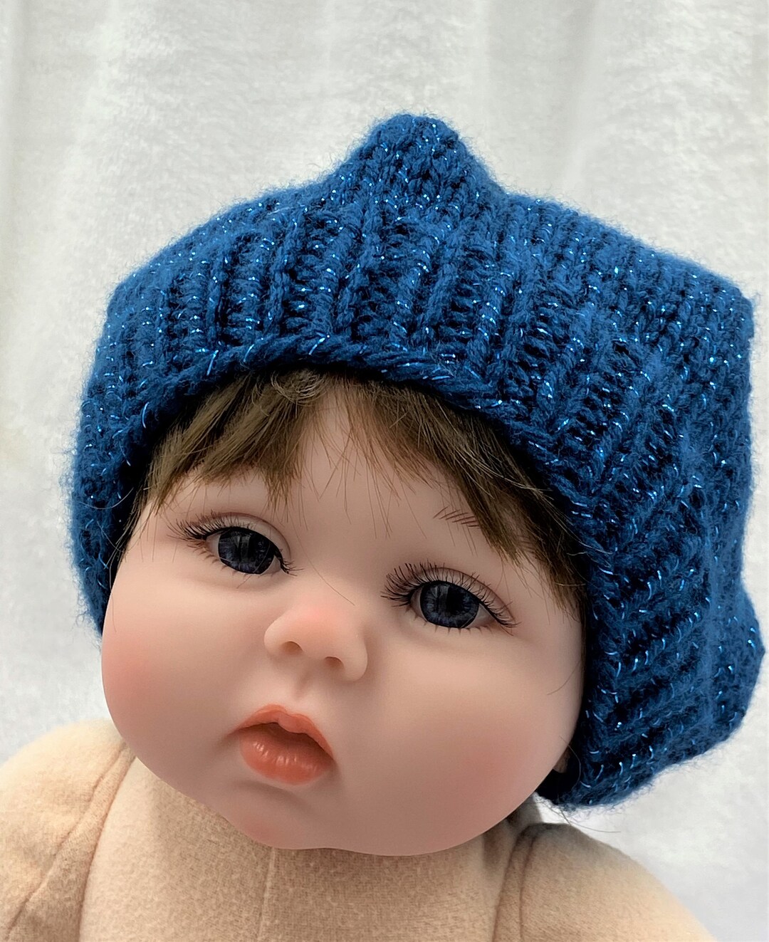 Sparkle Aqua Blue Knit Beret Tam O' Shanter Babies Children Fall Winter ...