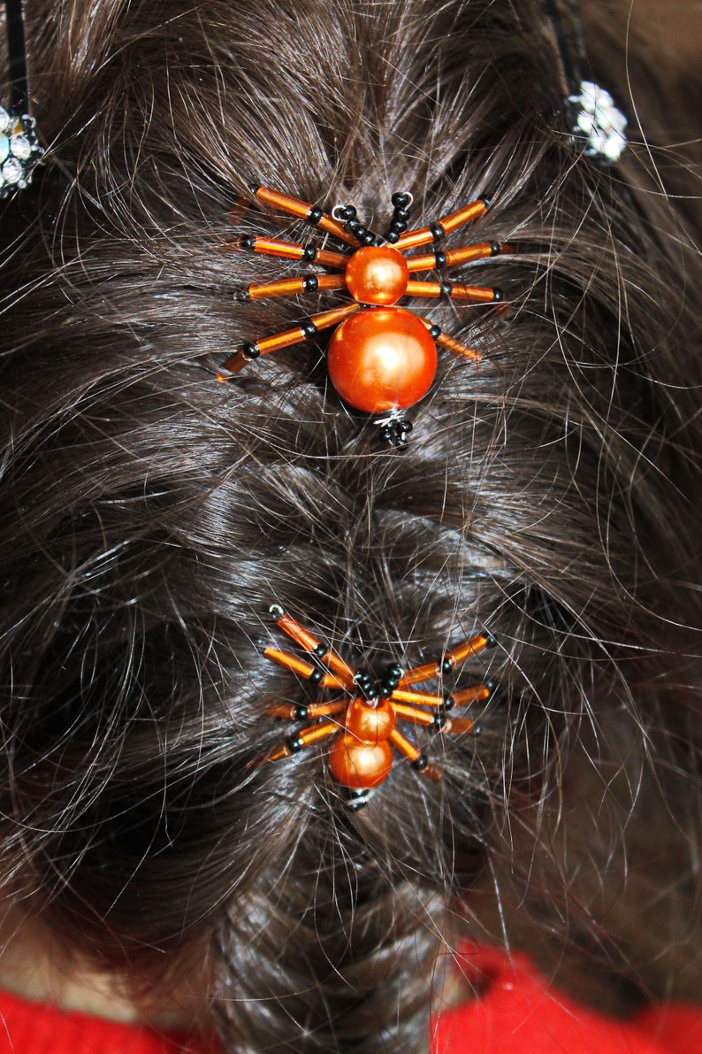 Spider hair pins Hair pins set Spider hair clips Beaded | Etsy
