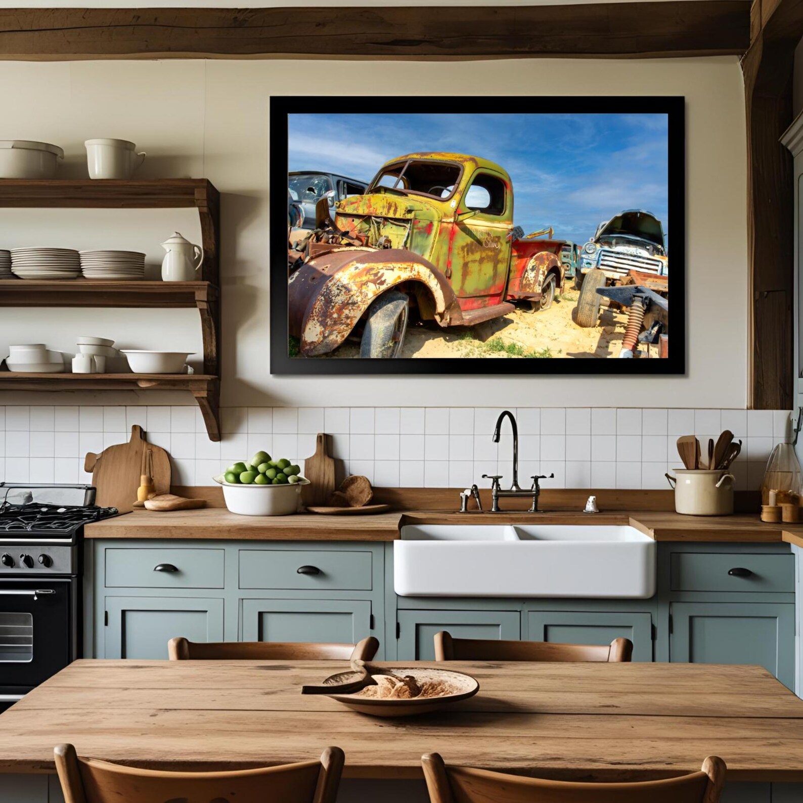 Rusty Junkyard Truck Wall Art Print – Vintage Abandoned - Digital Download – Industrial Decor ...