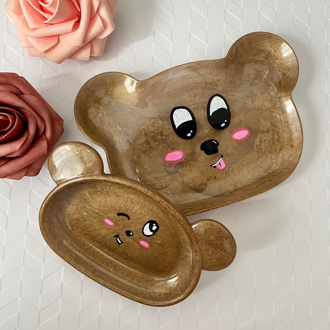 Teddy Bear Tray Jewelry Organizer Hand Painted Trinket - Etsy