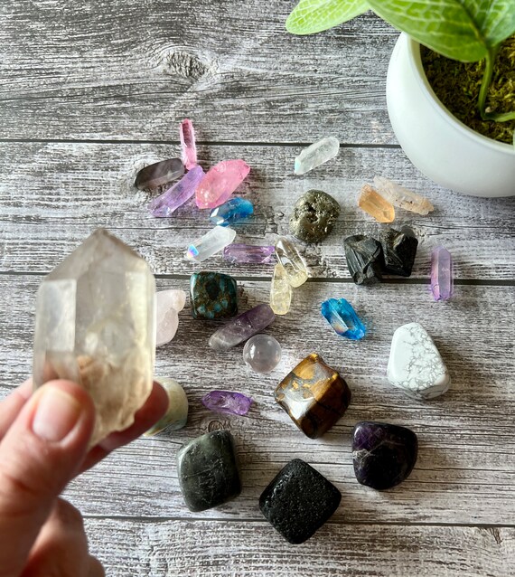 Crystal Healing Kit Tumbled Gemstones Crystal Points - Etsy