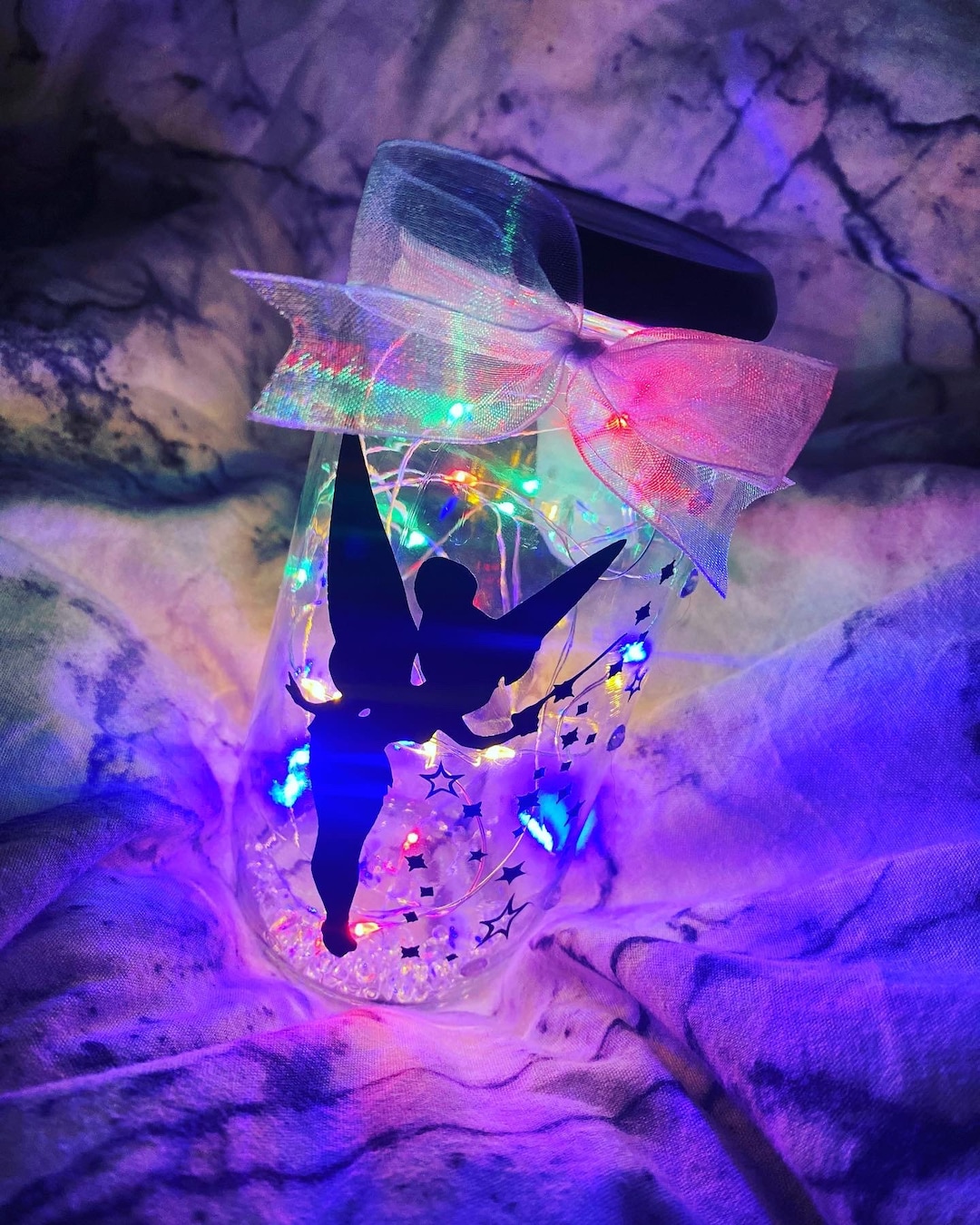 Tinkerbell Light up Recycled Mood Jar - Etsy