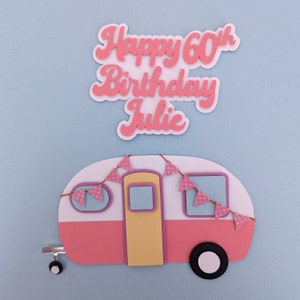 Personalised Camper Van Cake Topper, Retro Camper Van, Vintage Caravan ...