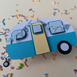 Personalised Camper Van Cake Topper, Retro Camper Van, Vintage Caravan ...