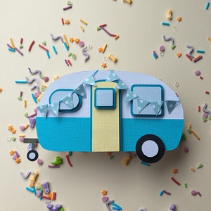 Personalised Camper Van Cake Topper, Retro Camper Van, Vintage Caravan ...
