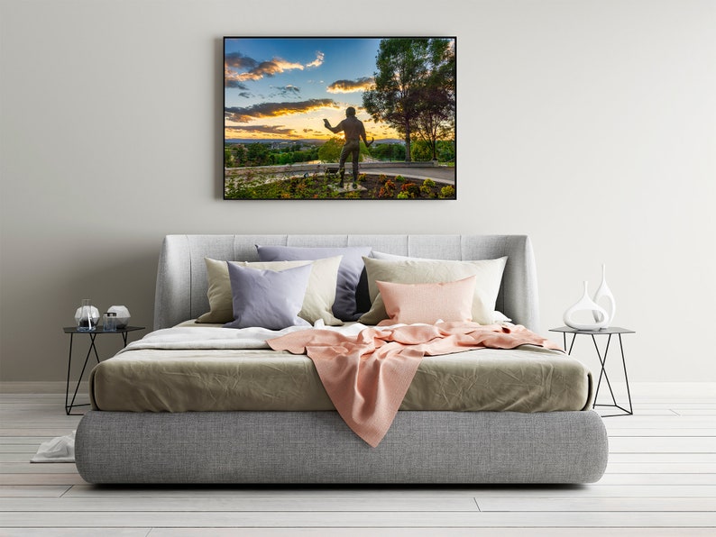 James Madison Statue at Sunset, JMU Campus Landscape Artwork, Fine Art ...