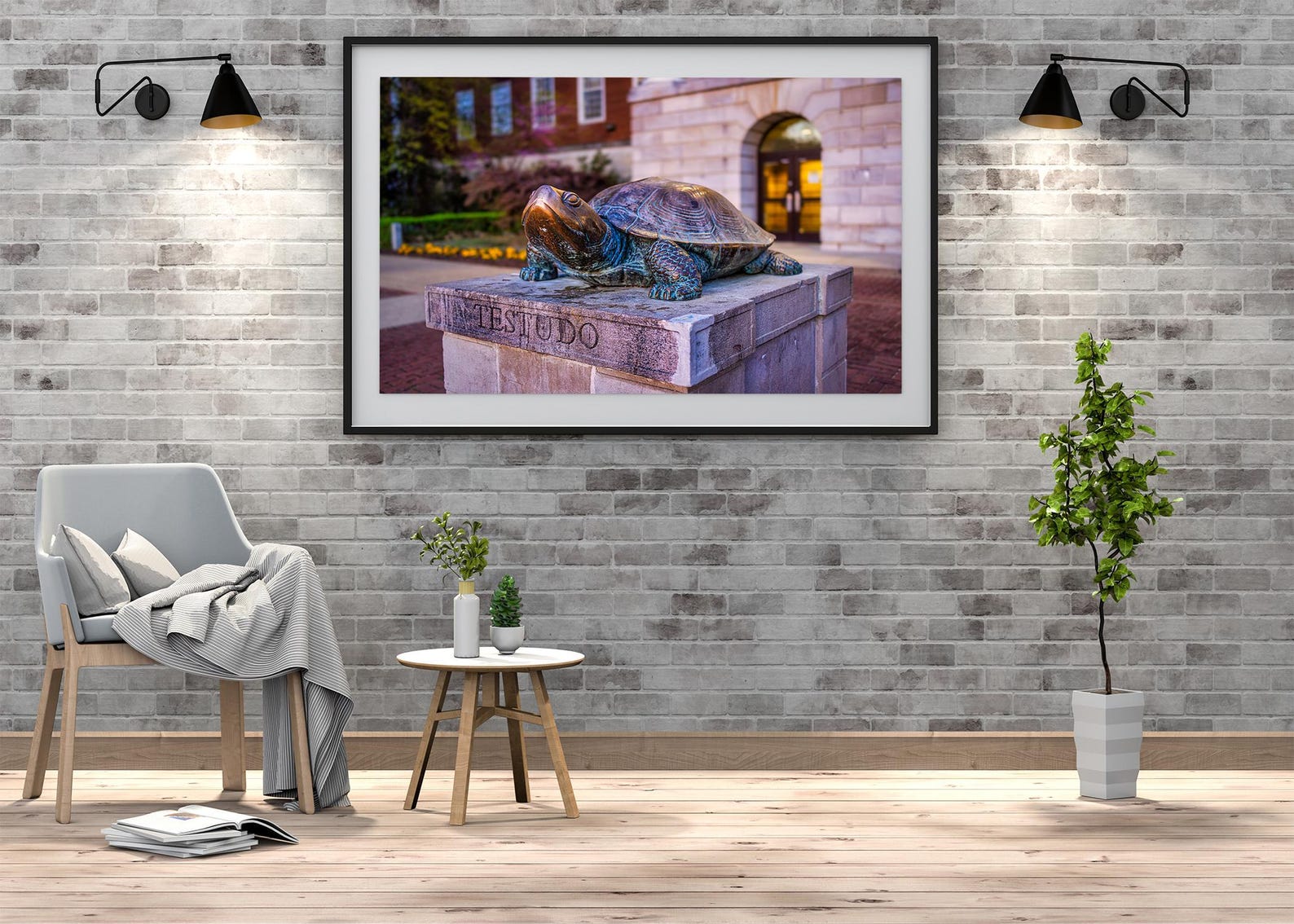 Testudo Statue Decor Art Print: University of Maryland Wall Art ...