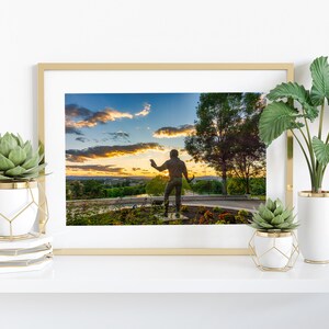 James Madison Statue at Sunset, JMU Campus Landscape Artwork, Fine Art ...