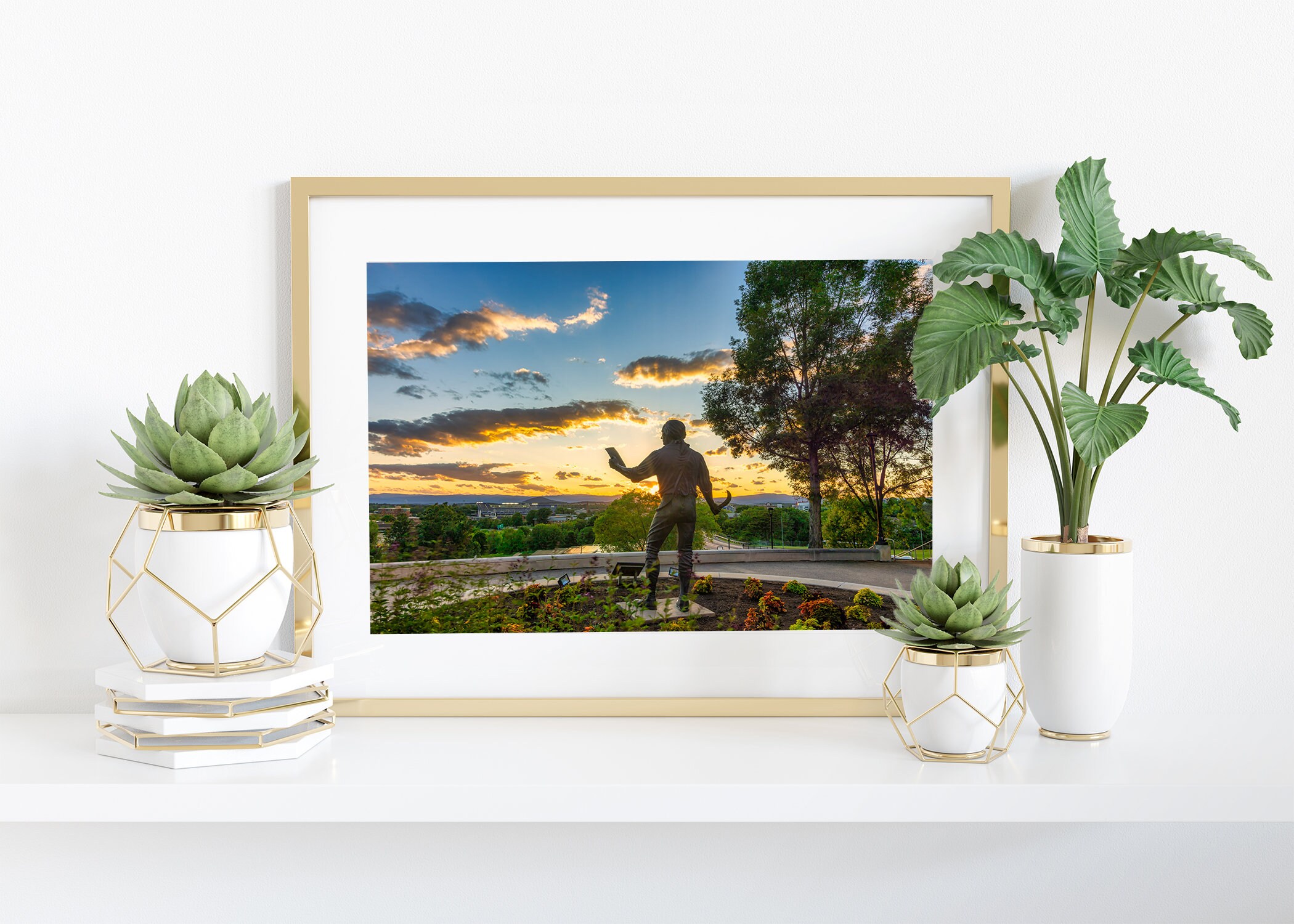 James Madison Statue at Sunset, JMU Campus Landscape Artwork, Fine Art ...