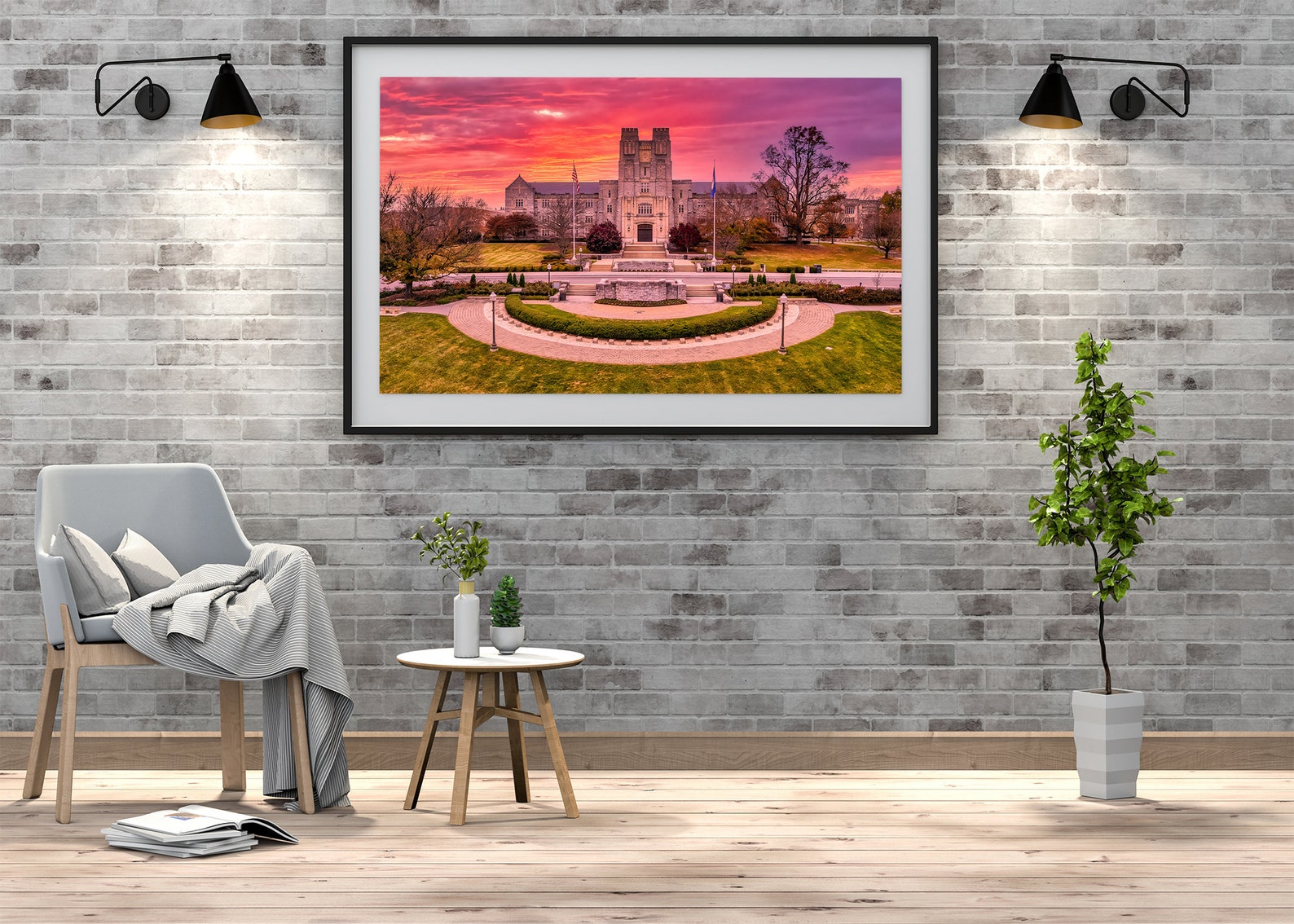 Sunset at Burruss Hall, Virginia Tech Hokies, Blacksburg Campus ...