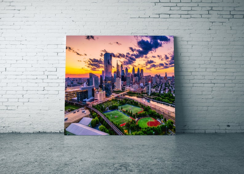 Philadelphia Skyline at Sunrise, Upenn Campus, Pennsylvania Fine Art ...