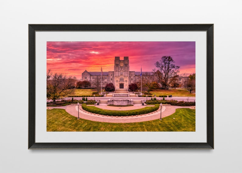 Sunset at Burruss Hall, Virginia Tech Hokies, Blacksburg Campus ...
