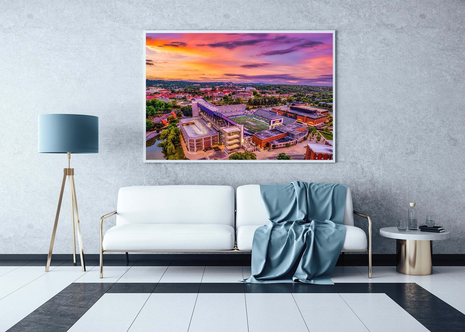 Bridgeforth Stadium at Sunrise, JMU Campus Landscape Photo Print, Gift ...