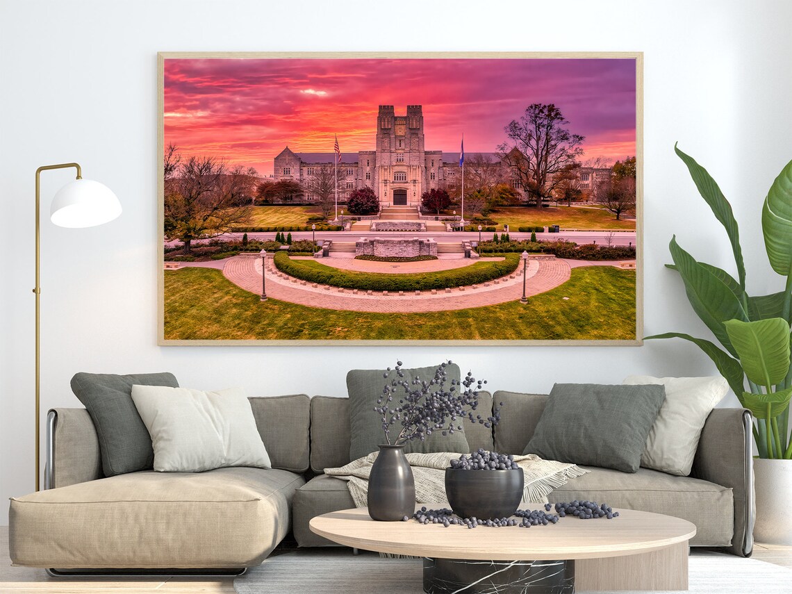 Sunset at Burruss Hall, Virginia Tech Hokies, Blacksburg Campus ...