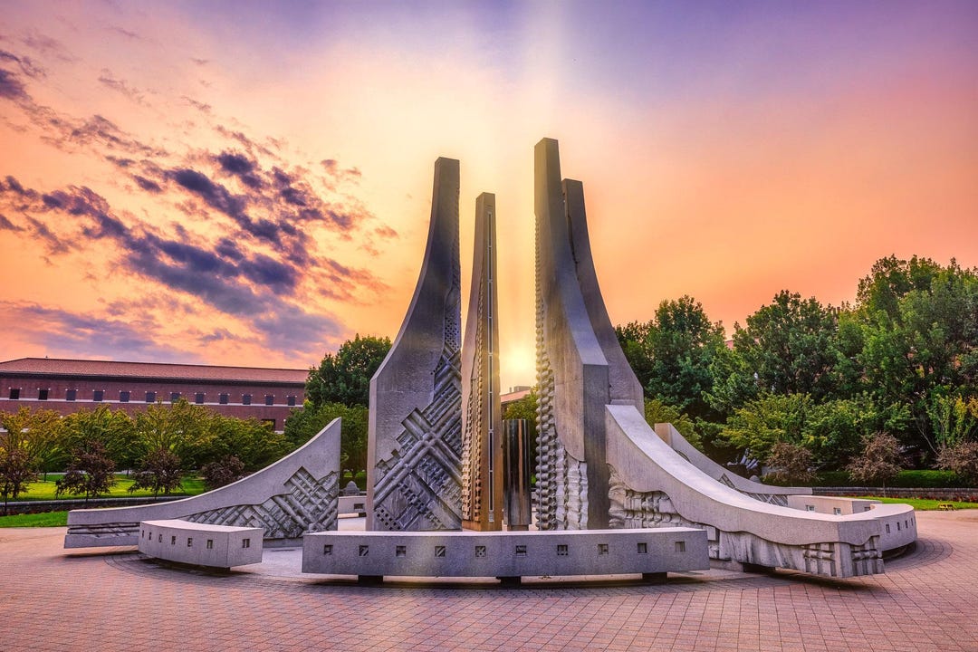 Purdue University Engineering Fountain at Sunrise, Fine Art Photo Print ...