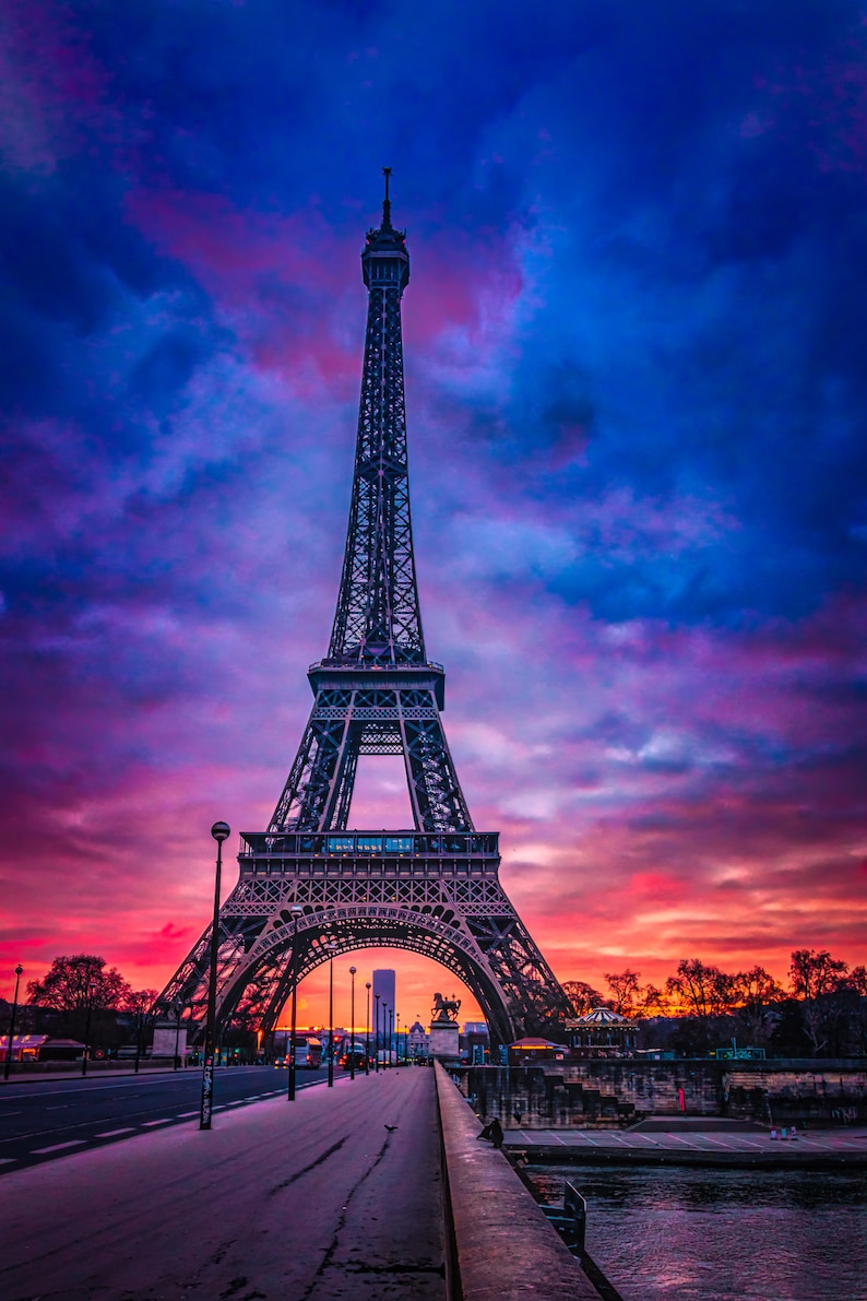 Eiffel Tower Sunset Fine Art Print: Paris France Landscape - Etsy