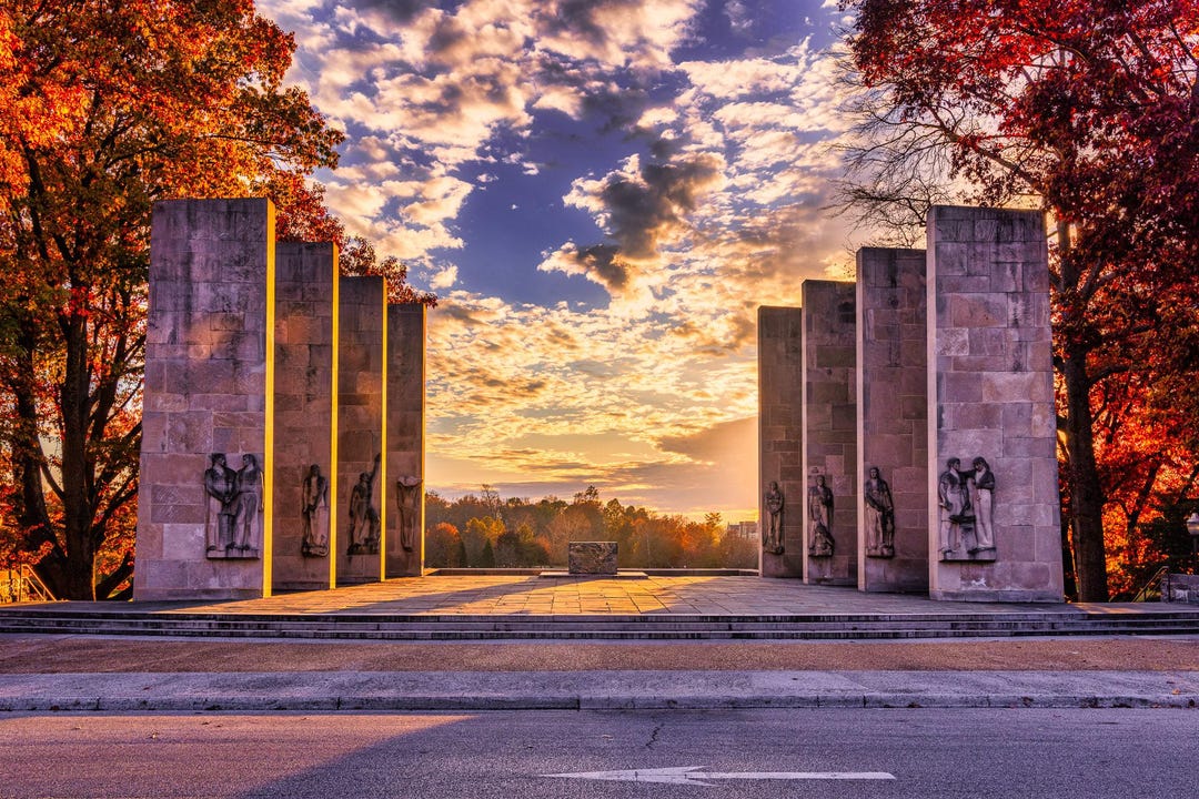 Sunset at Virginia Tech War Memorial Chapel, Fine Art Landscape Campus ...