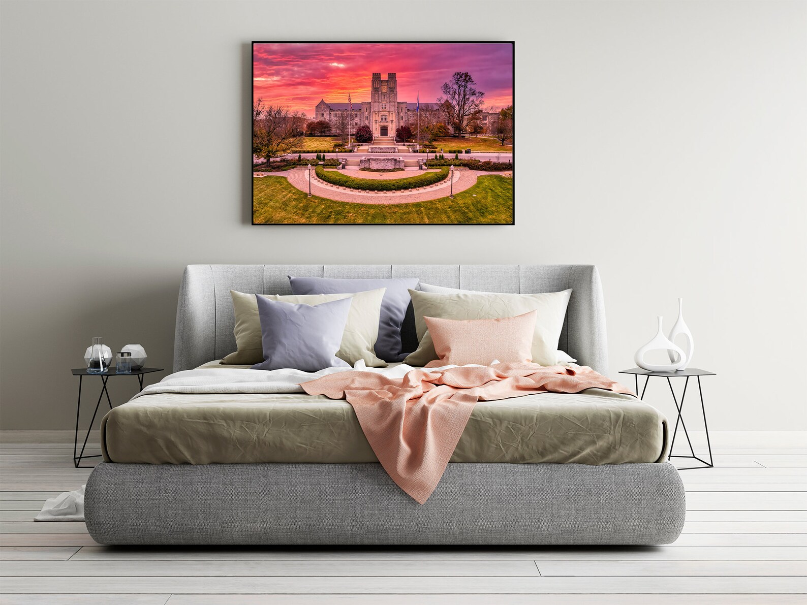 Sunset at Burruss Hall, Virginia Tech Hokies, Blacksburg Campus ...