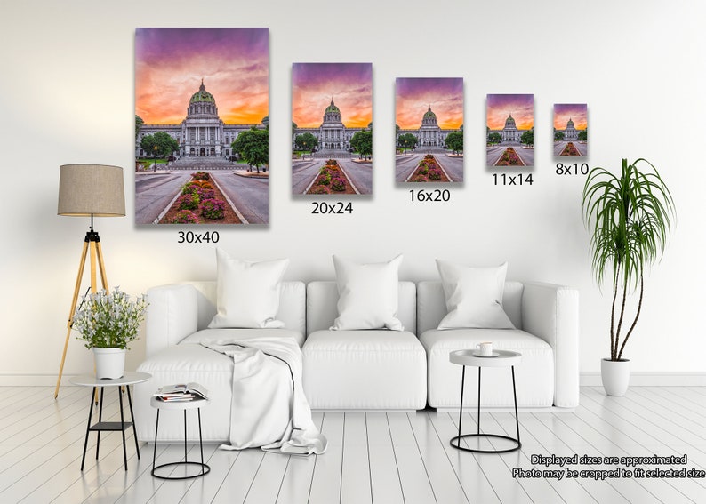 Sunset at the PA State Capitol, Harrisburg, Pennsylvania Landscape ...