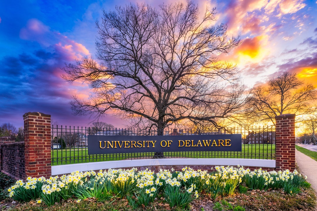 University of Delaware Welcome Sign, UD Landscape Print, Campus Fine ...