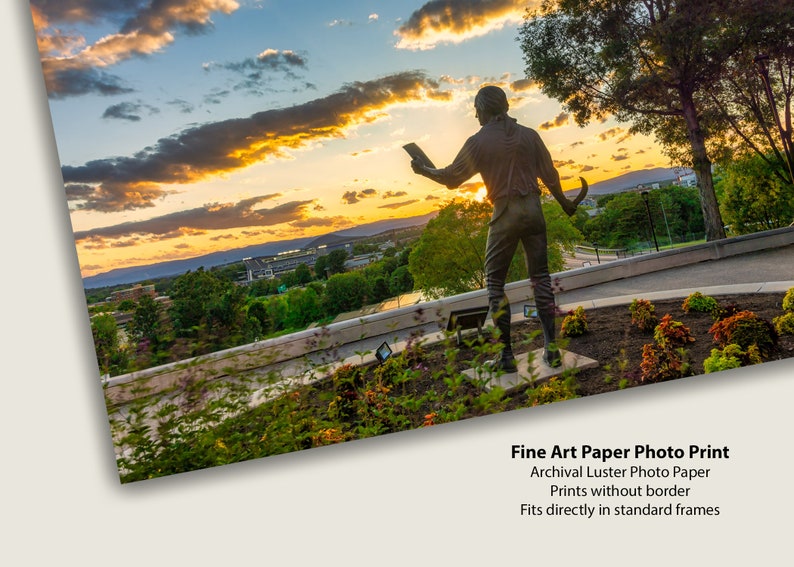 James Madison Statue at Sunset, JMU Campus Landscape Artwork, Fine Art ...