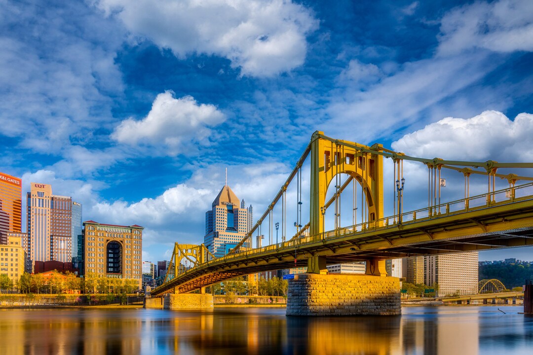 Bridges of Pittsburgh Landscape Photo Print, Roberto Clemente Bridge ...