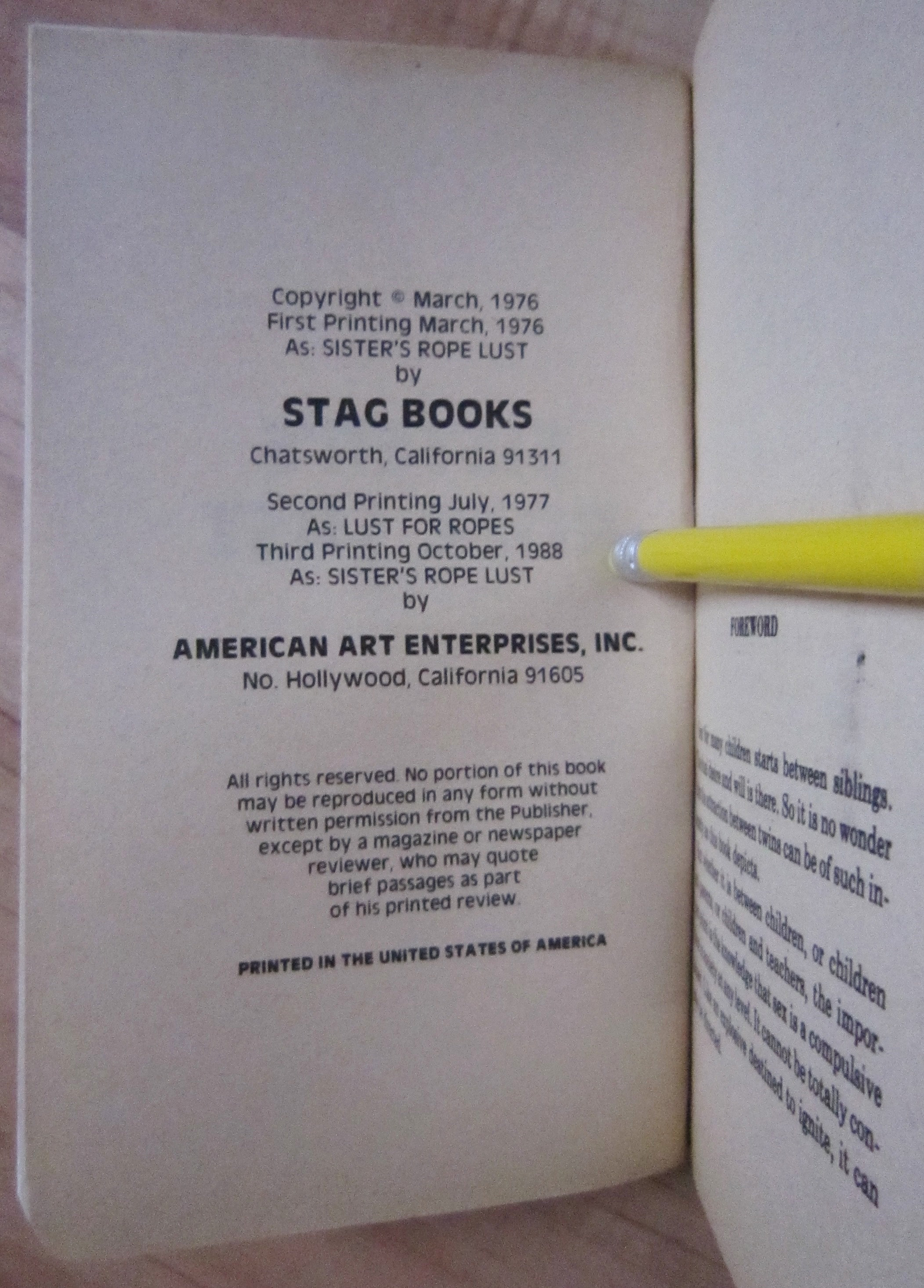 Sister's Rope Lust by Jerry Hull - Vintage Sleaze, Erotica, Pulp ...