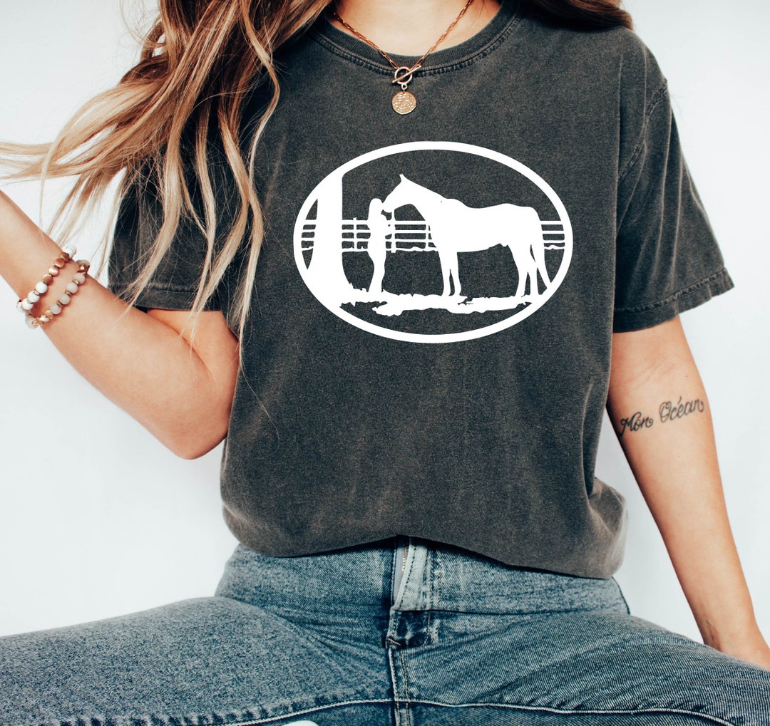 Cute Girl With Horse Shirt ,cowgirl Shirt , Horse Rider Gift, Matching ...