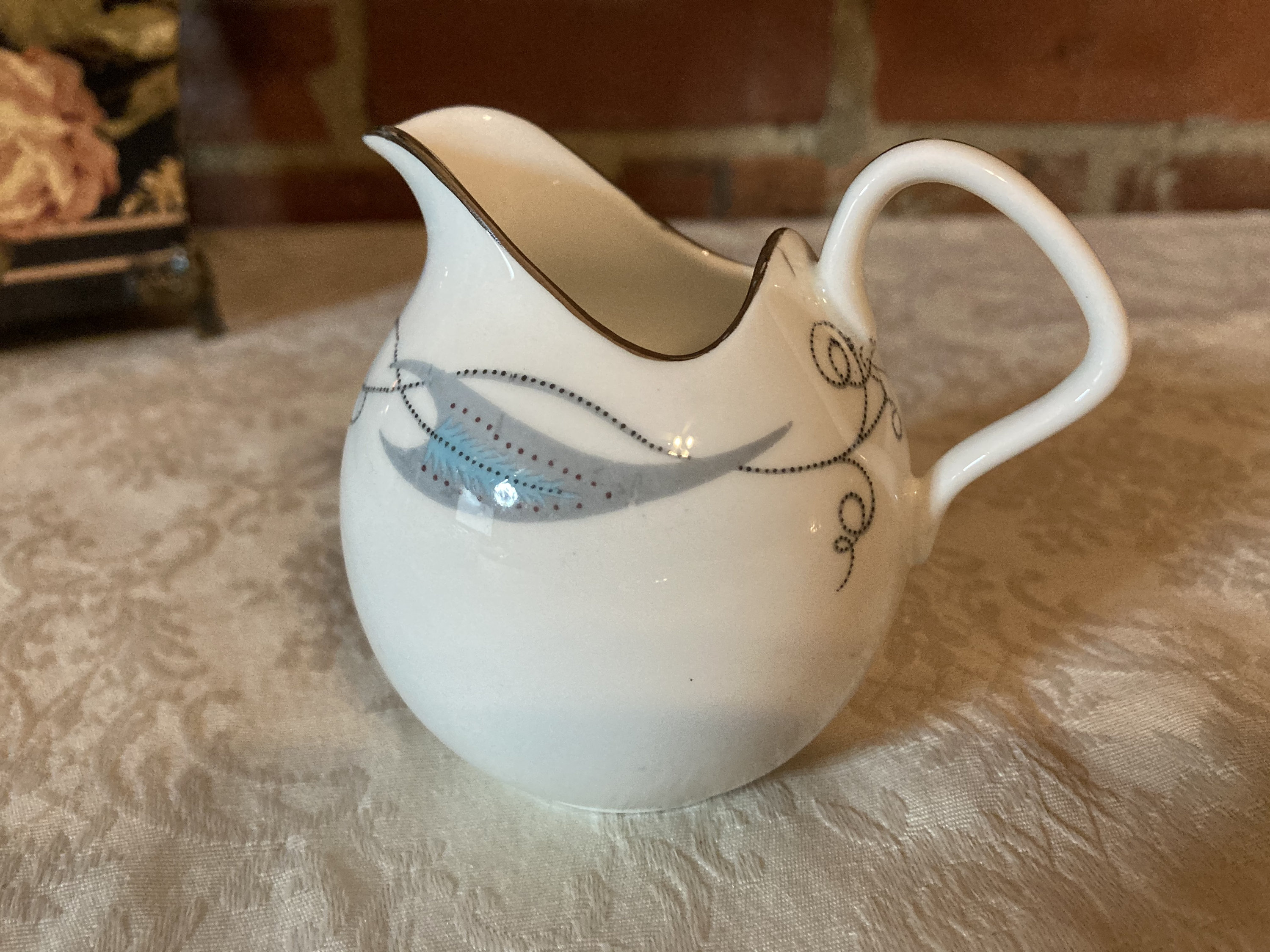 MID CENTURY Blue Silver ATOMIC E&B Foley Celeste China by Donald ...