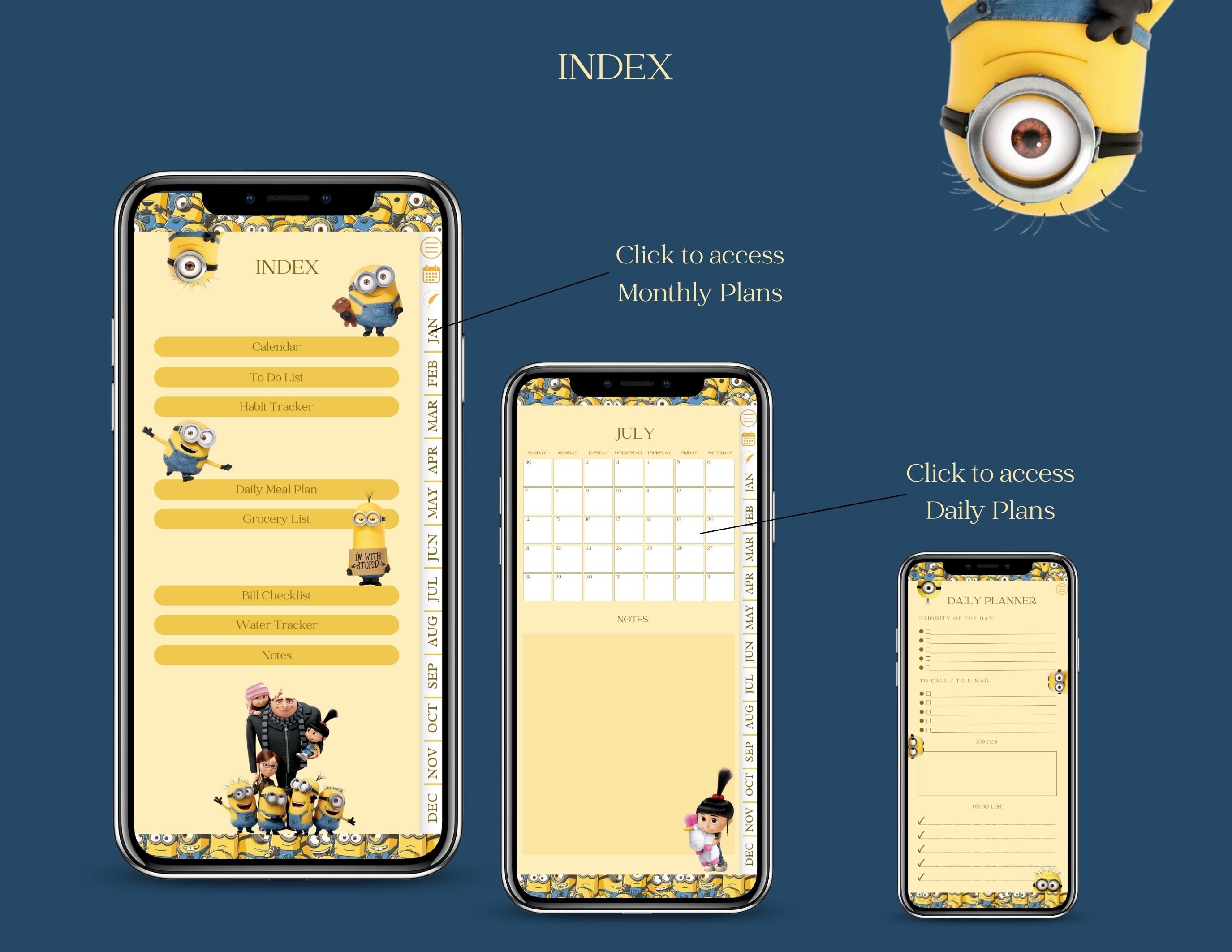 2024 Minion Digital Plannercute Cartoon Digital - Etsy