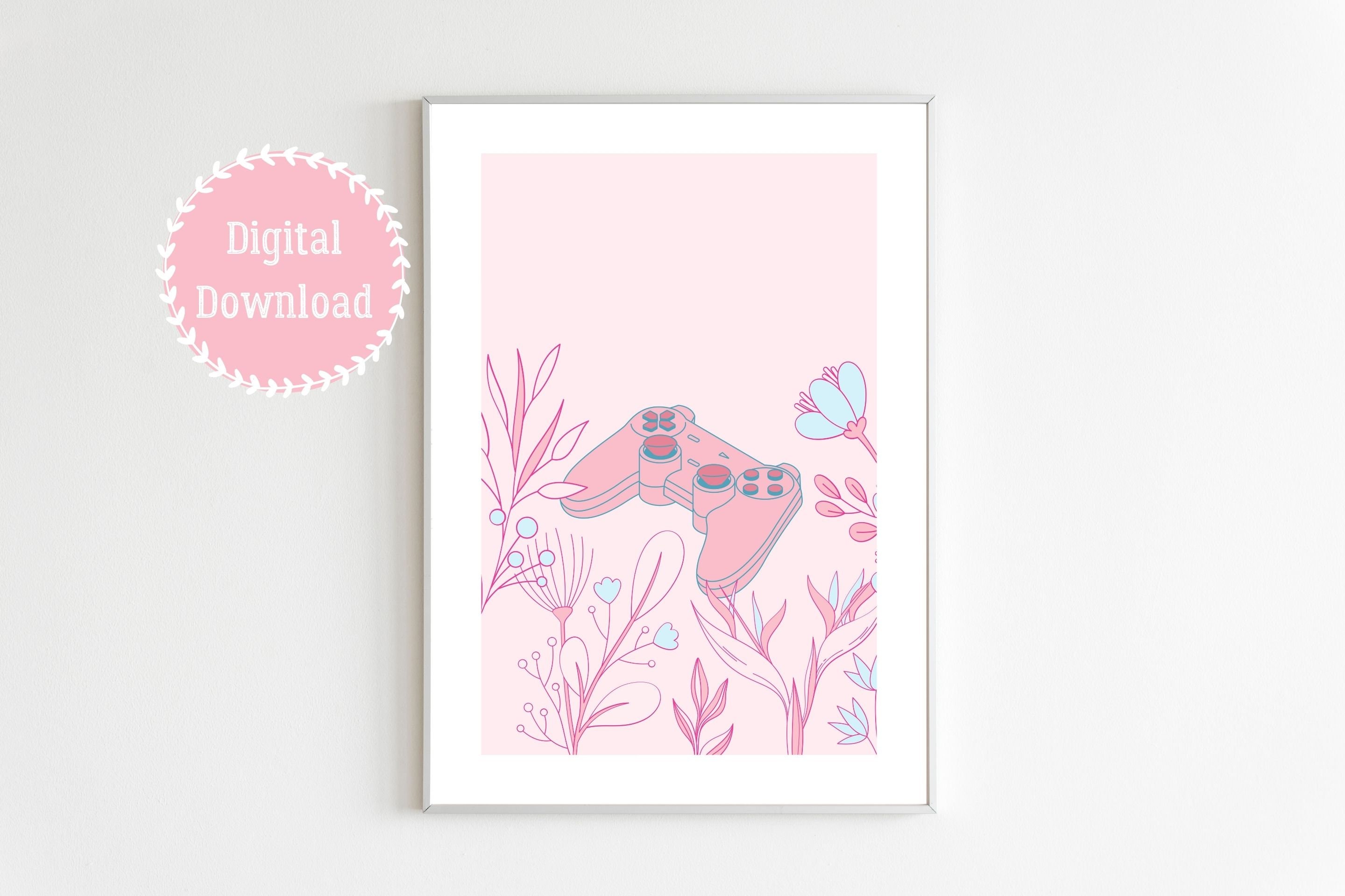 Pink Gamer Girl Art Girl Gamer Gaming Poster Gamer Gift - Etsy