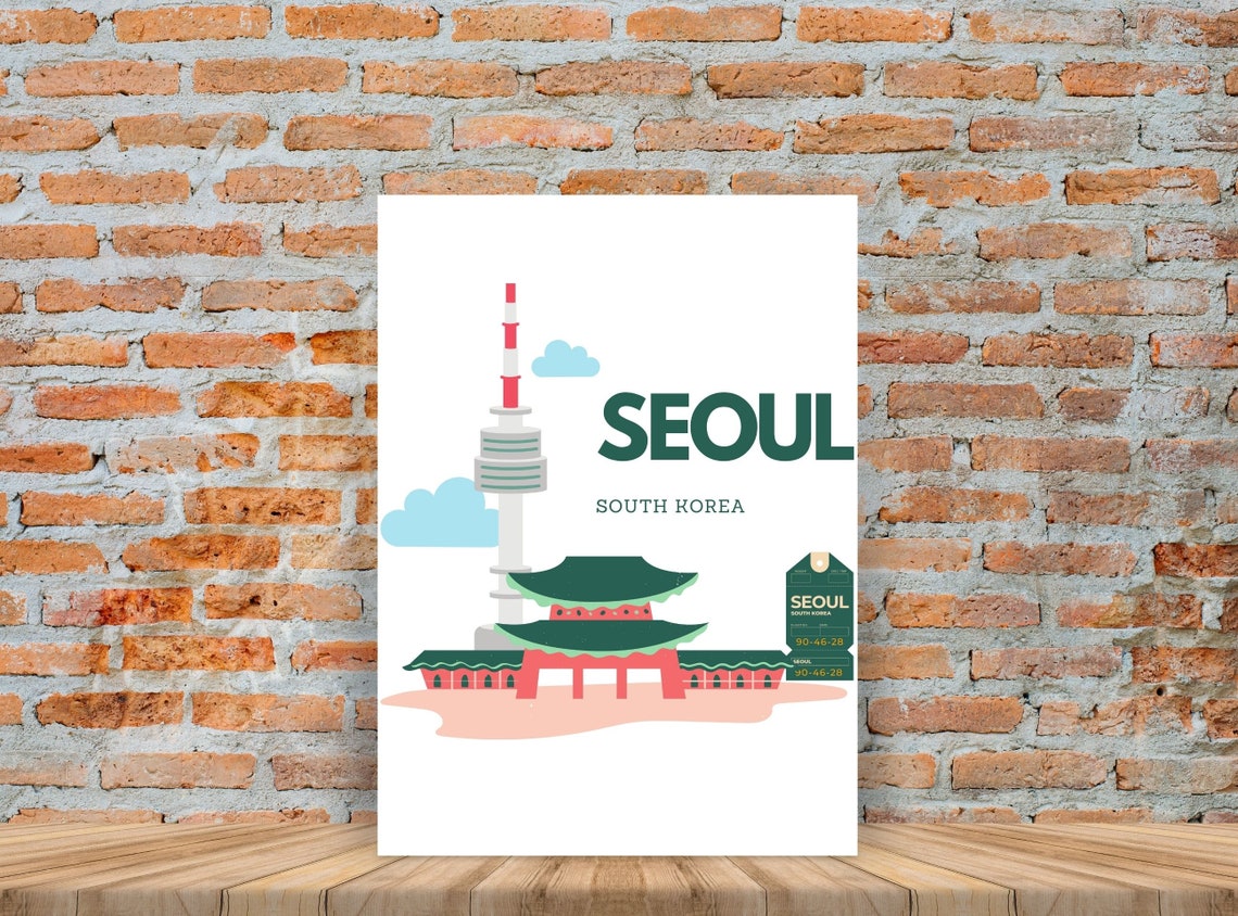 Seoul, South Korea Poster, Korean Culture, Cute Wall Decor Art ...