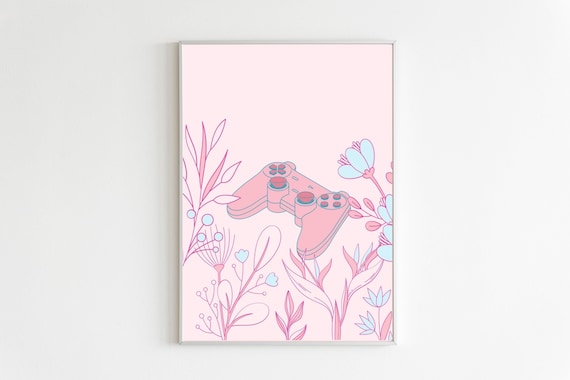 Pink Gamer Girl Art Girl Gamer Gaming Poster Gamer Gift - Etsy