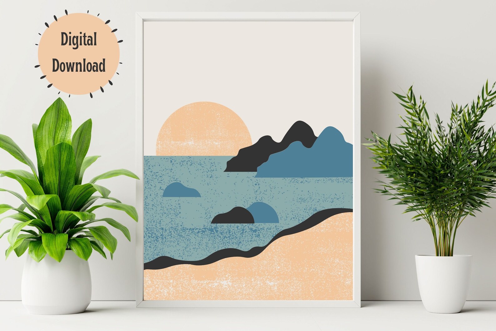 Abstract Beach Wall Art, Beach Art Print, Minimalist Artwork, Beach ...